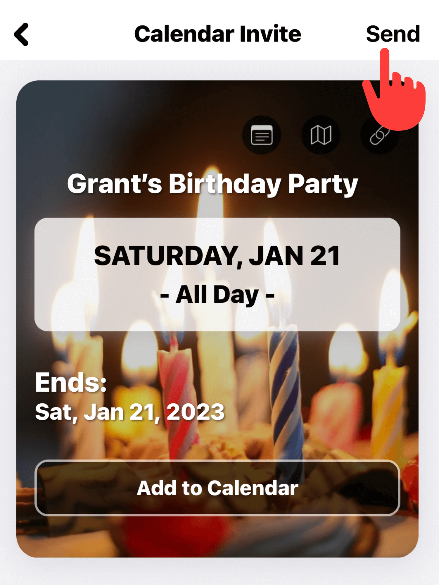 iMessage Calendar Invite – Pingtumi
